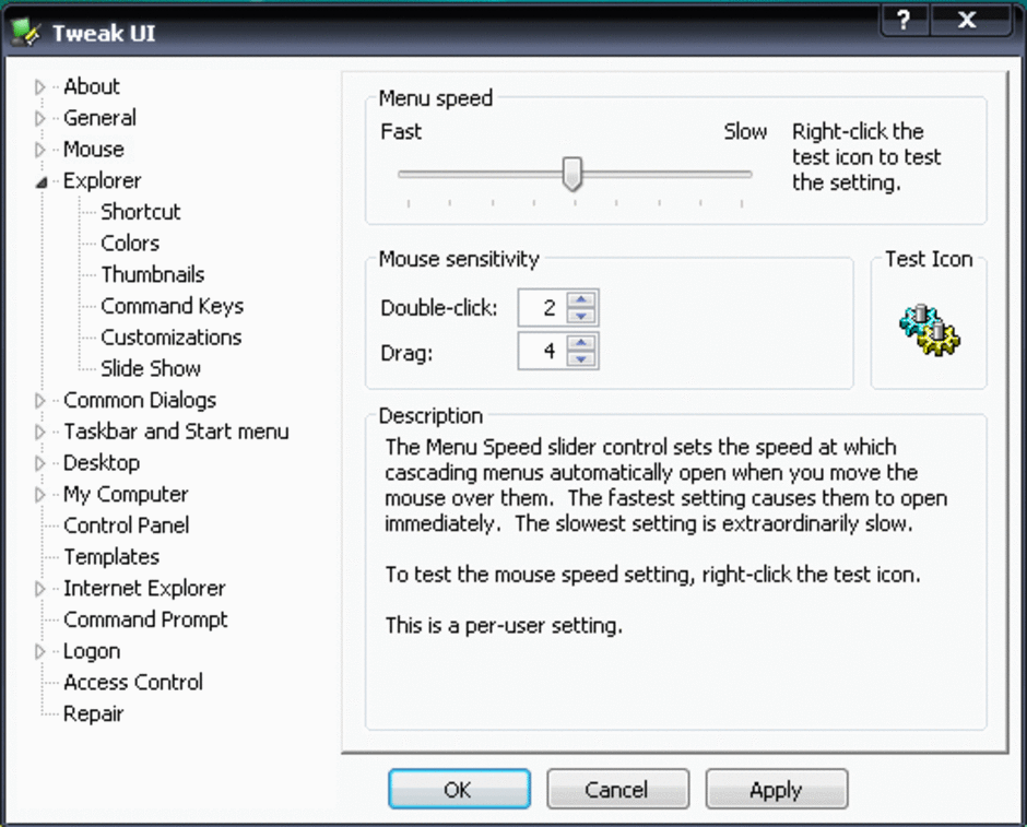 การปรับแต่ง Windows ด้วยโปรแกรม Tweak UI - GotoKnow