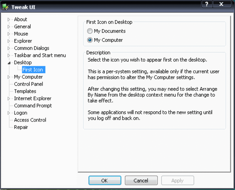 การปรับแต่ง Windows ด้วยโปรแกรม Tweak UI - GotoKnow